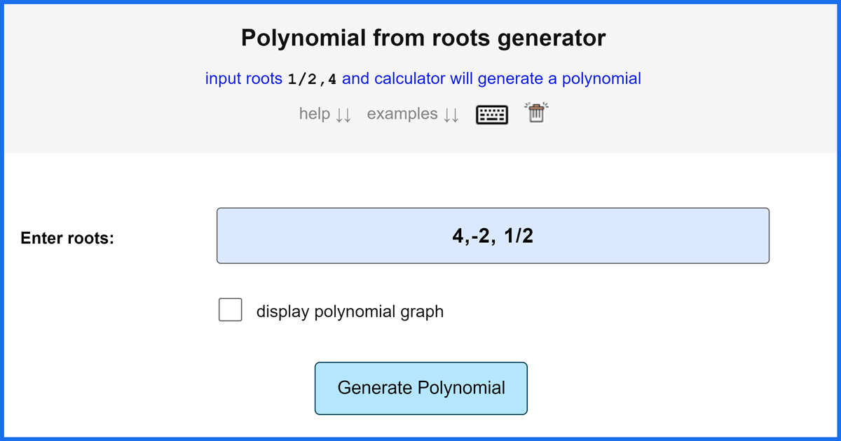 Generate polynomial from roots