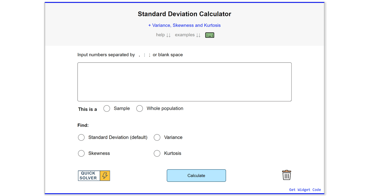 Standard Deviation Calculator